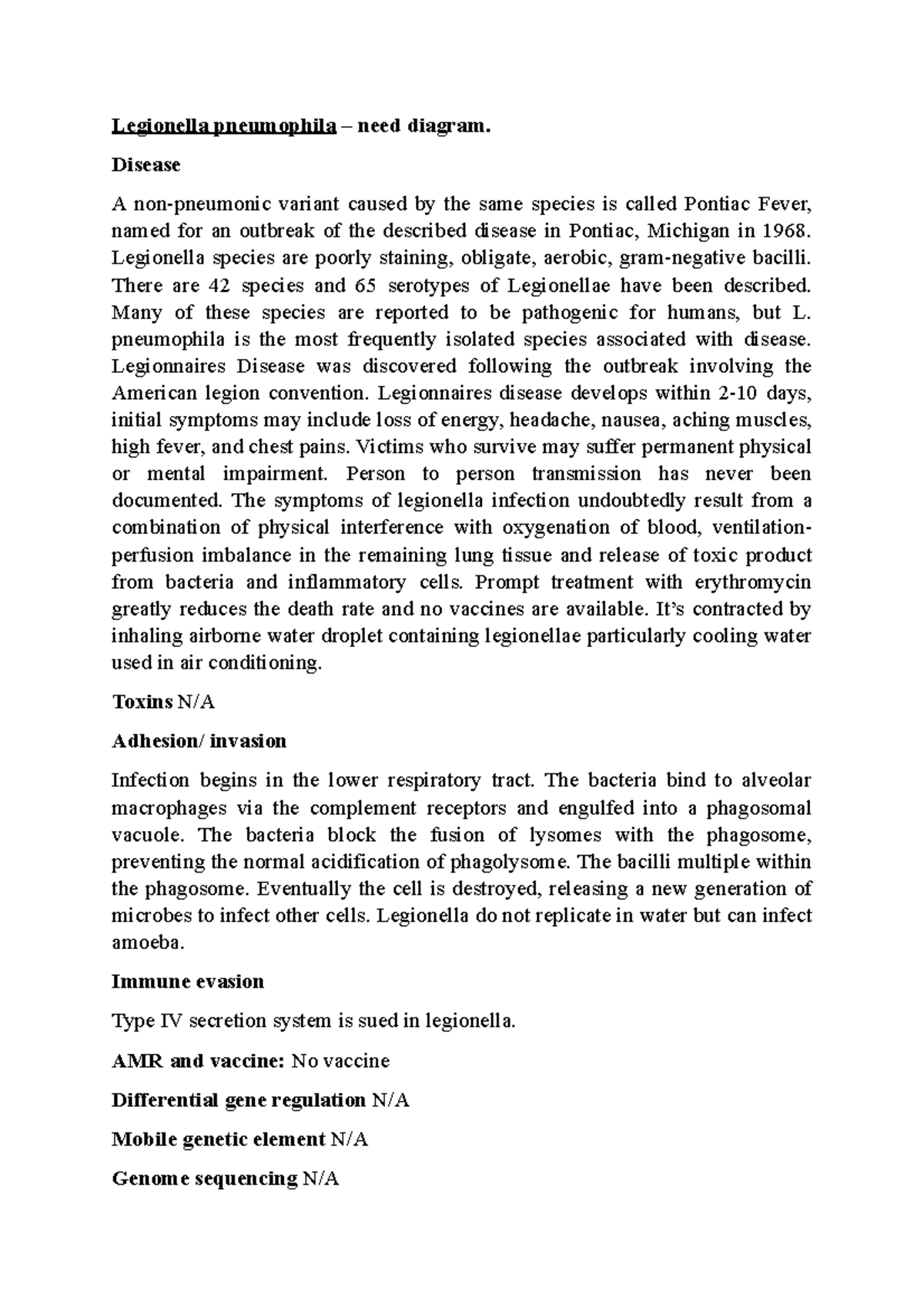 Legionella pneumonia - essay - Legionella pneumophila – need diagram ...