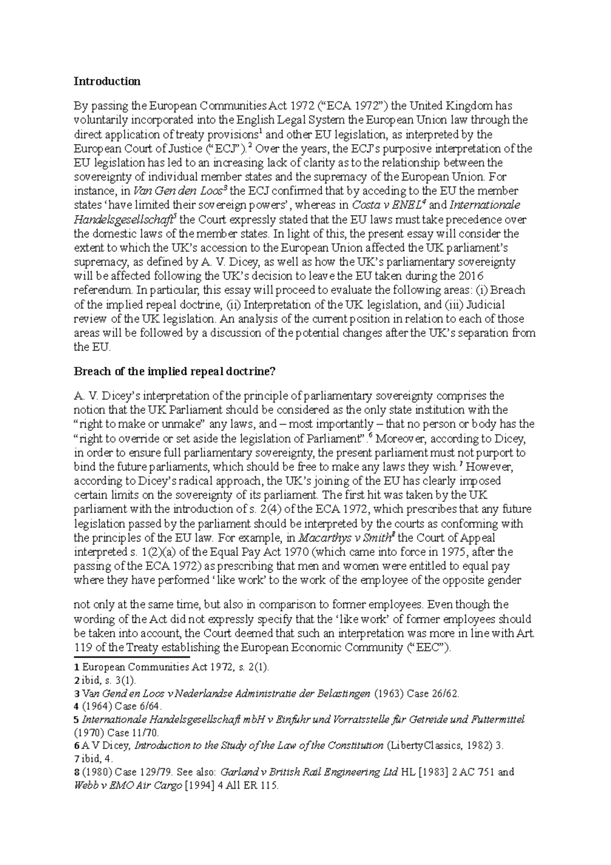 1st class essay format template - Introduction By passing the European ...