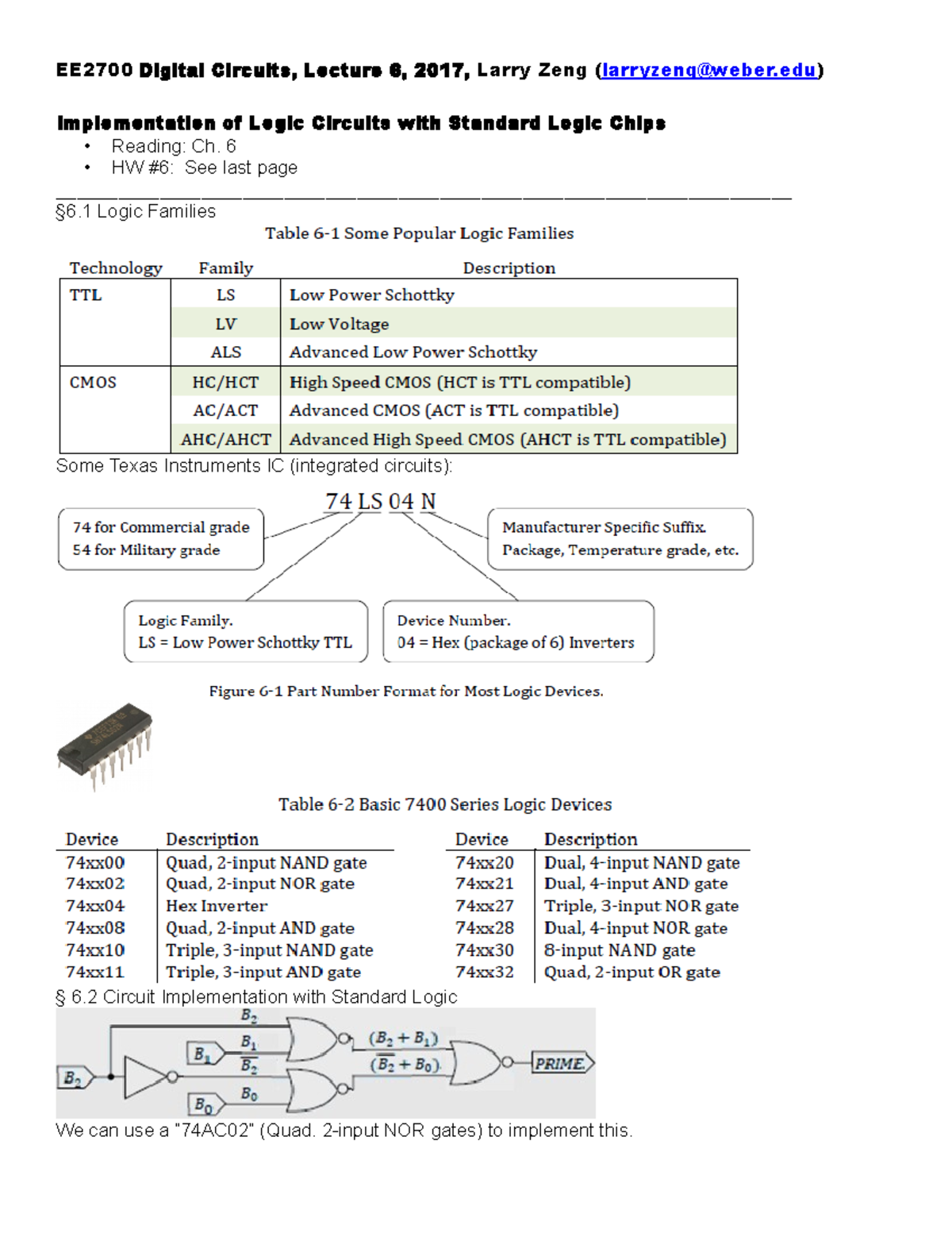 EE2700Lect06 2017 (Implementation) - EE2700 Digital Circuits, Lecture 6 ...