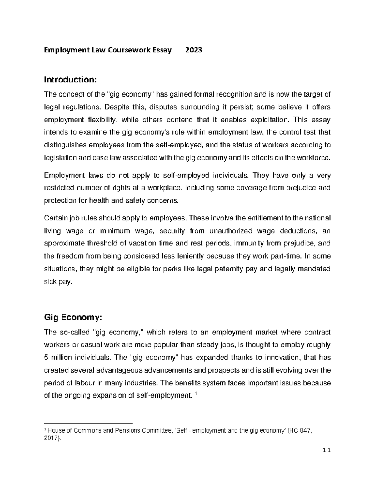Employment Coursework Essay 2023 - Employment Law Coursework Essay 2023 ...