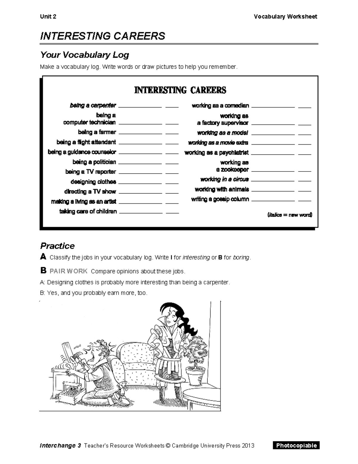 Interchange 4 level 3 unit2 vocabulary worksheet word - Unit 2 ...