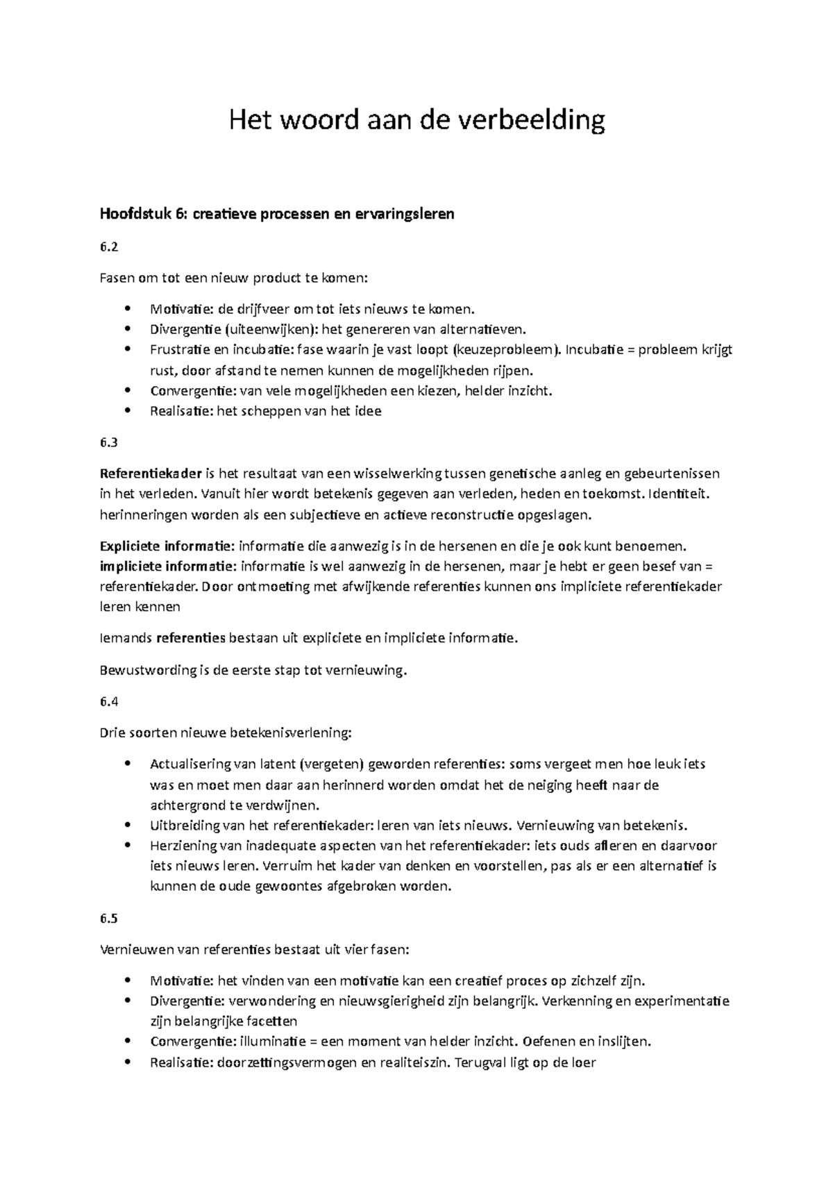 Samenvatting Het Woord aan de Verbeelding - Het woord aan de ...