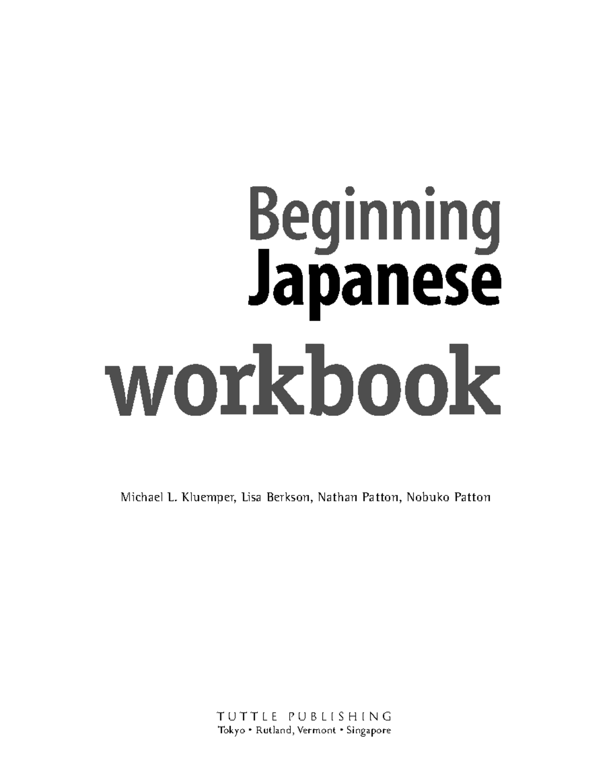 Beginning Japanese (Workbook) - Foreign Language - USTP - Studocu