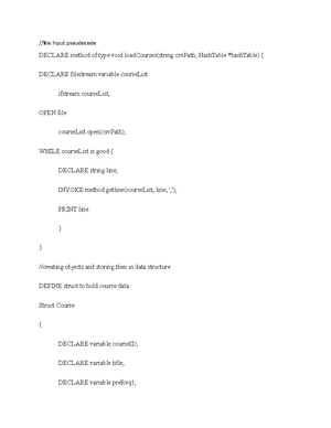 Linked Lists - CS 300 DSA: Analysis and Design 3-2 Assignment: Linked Lists Reflection: For the ...
