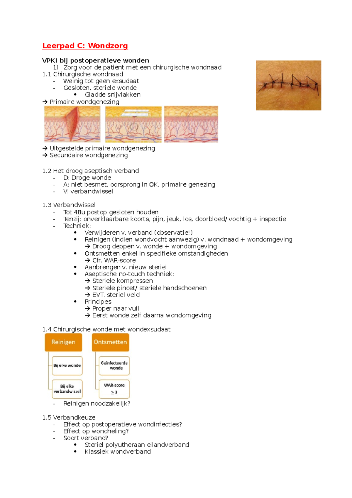 Postoperatieve wonden - Leerpad C: Wondzorg VPKI bij postoperatieve ...