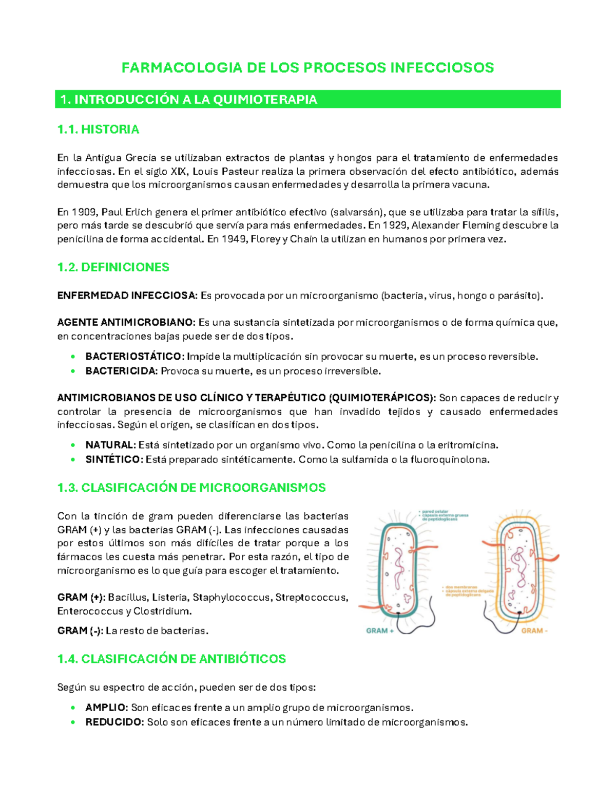 2. Farmacología de los procesos infecciosos - FARMACOLOGIA DE LOS PROCESOS INFECCIOSOS 1. - Studocu