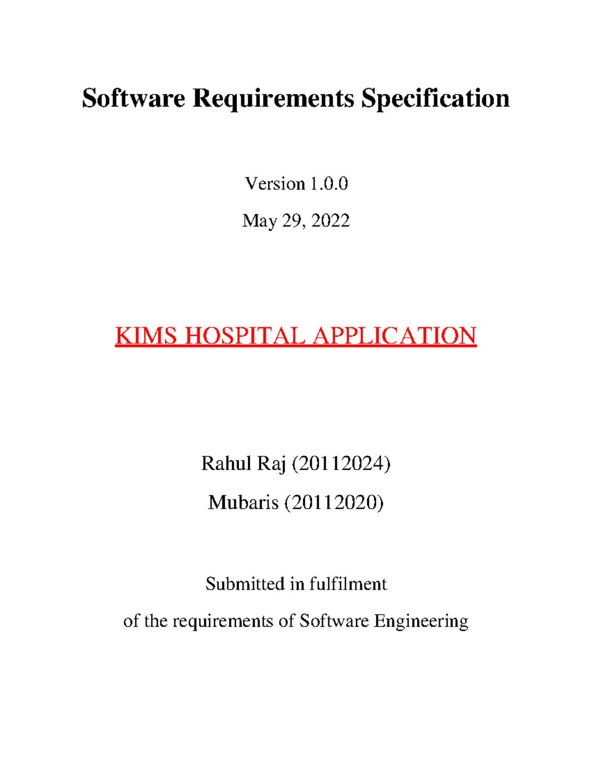 SRS 2011 2020 2011 2024 - SRS submitted for Software Engineering as part of CIA assignment. SRS ...