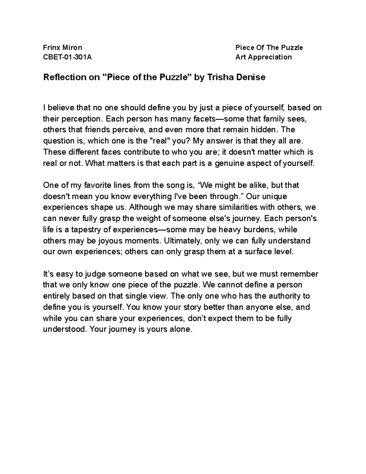 Reflection (Art App) - refelction - Frinx Miron Piece Of The Puzzle ...