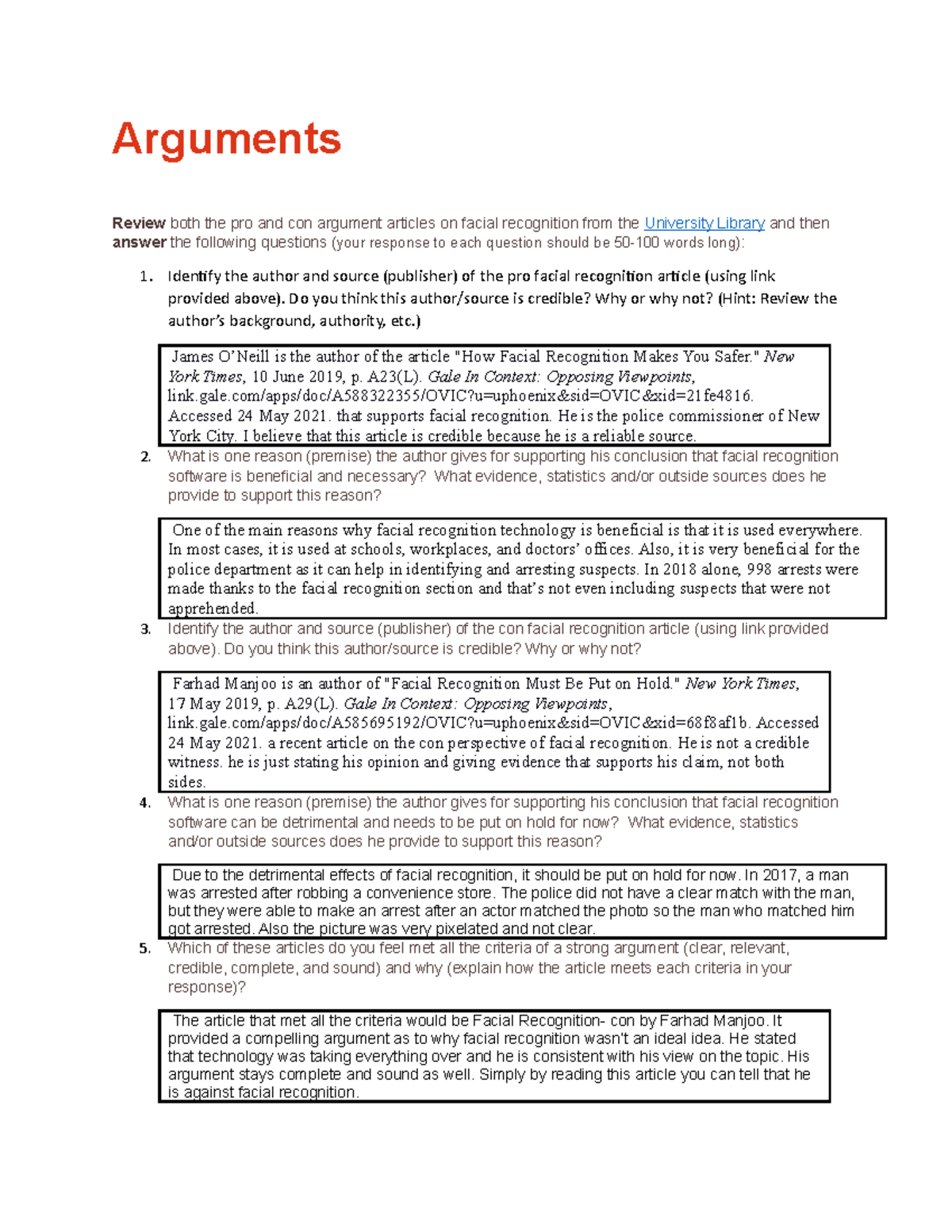Critical Thinking Worksheet 3 week 4 - Arguments Review both the pro ...