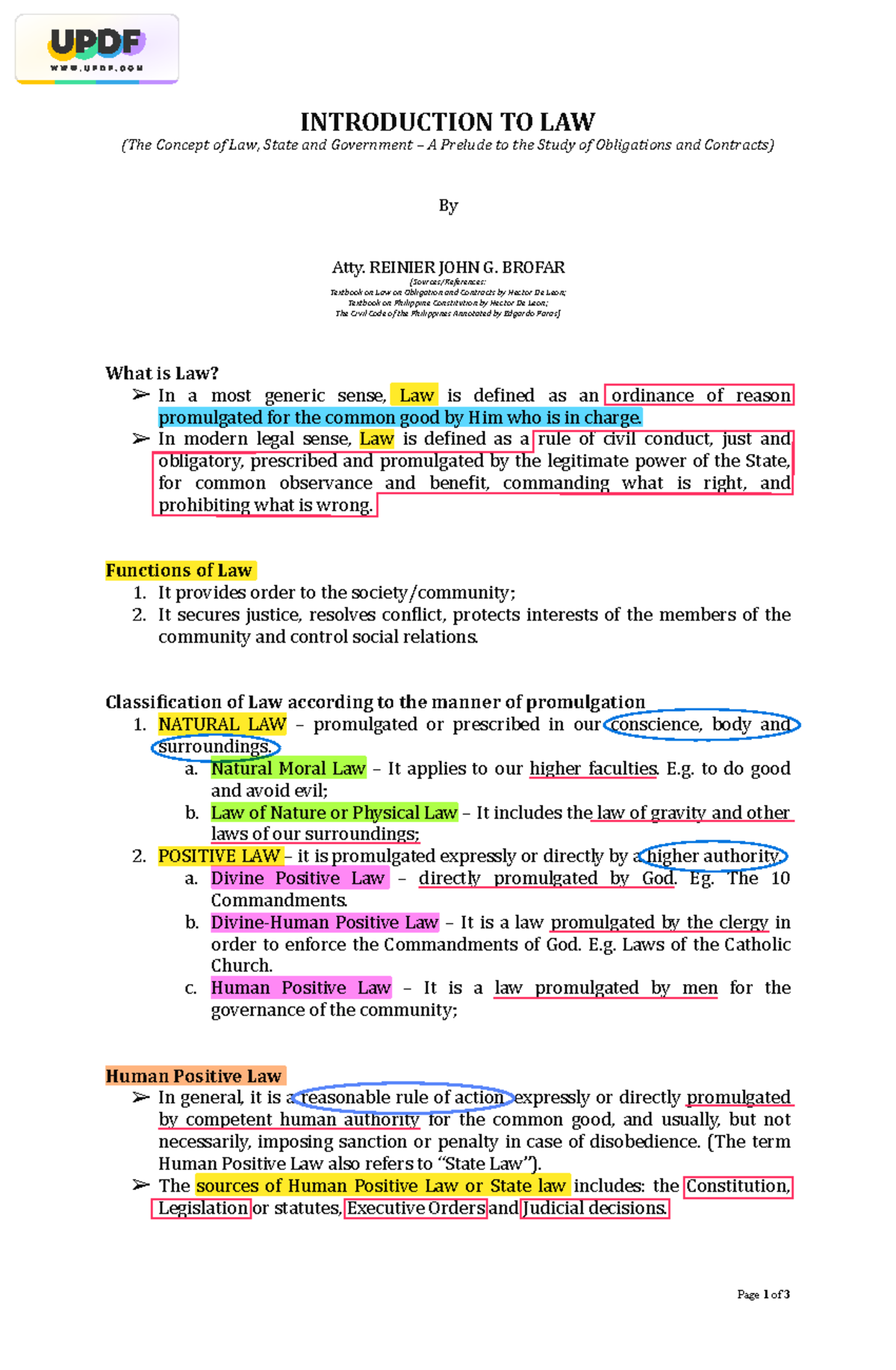 Introduction-TO-LAW notes revised - INTRODUCTION TO LAW (The Concept of ...