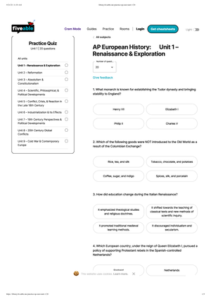 Chapter 14 Notes - From the textbook "A History of Western Society ...