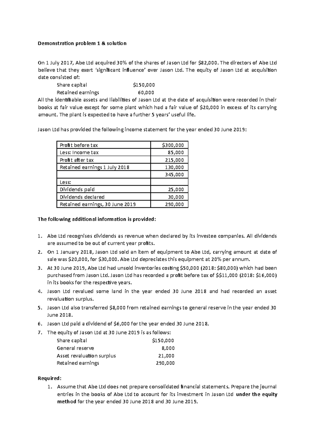 IFA2 Demonstration problem - Associates - Demonstration problem 1 ...