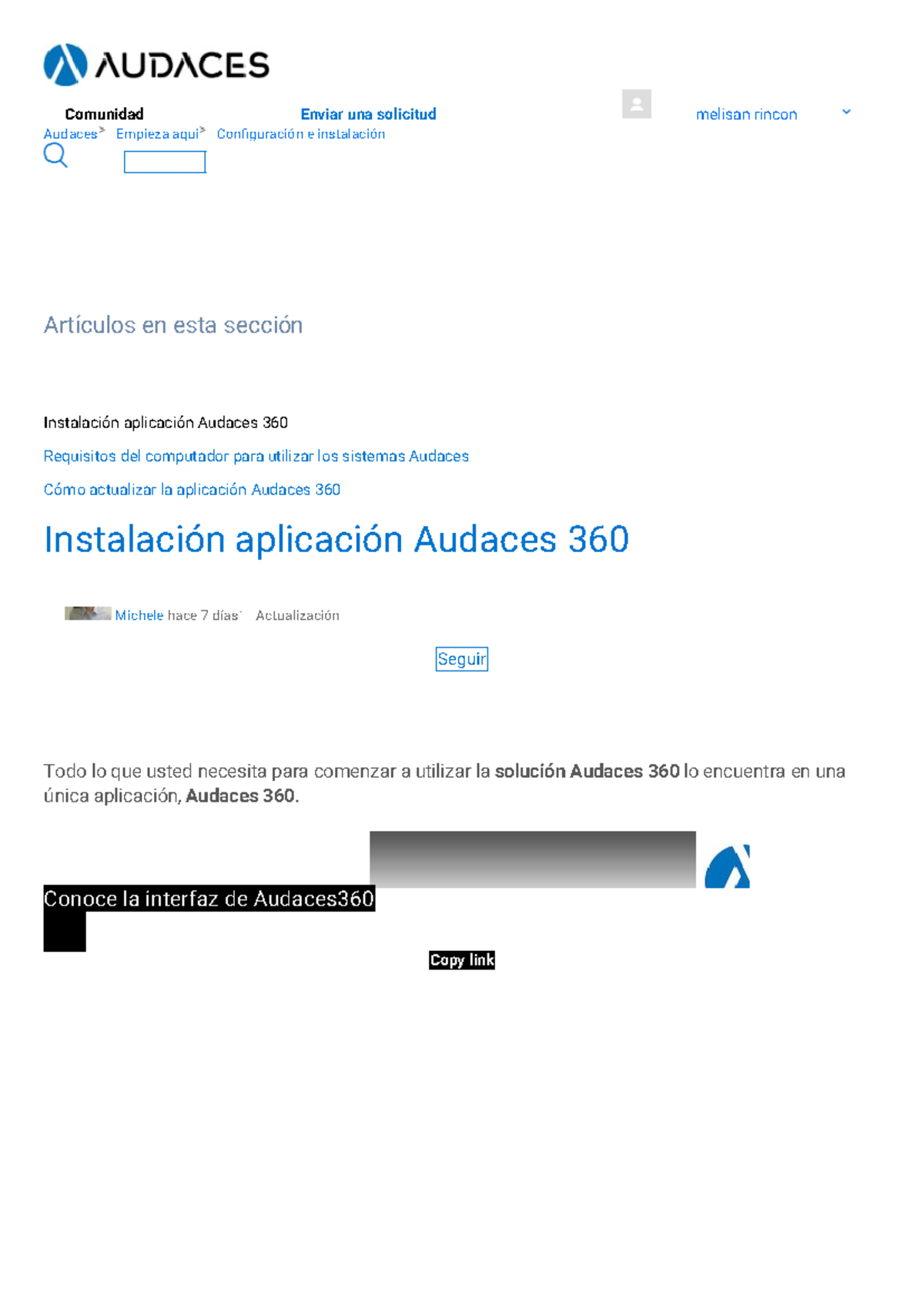 Instalación aplicación Audaces 360 – Audaces - Comunidad Enviar una solicitud melisan rincon ...