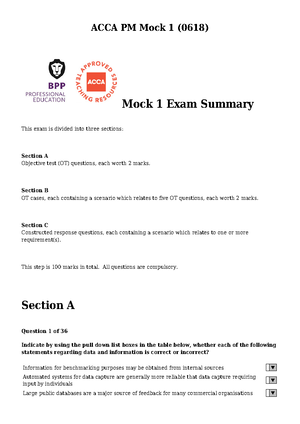 ACCA F7 Questions & Answers BPP Kit - PAPER F FINANCIAL REPORTING ...