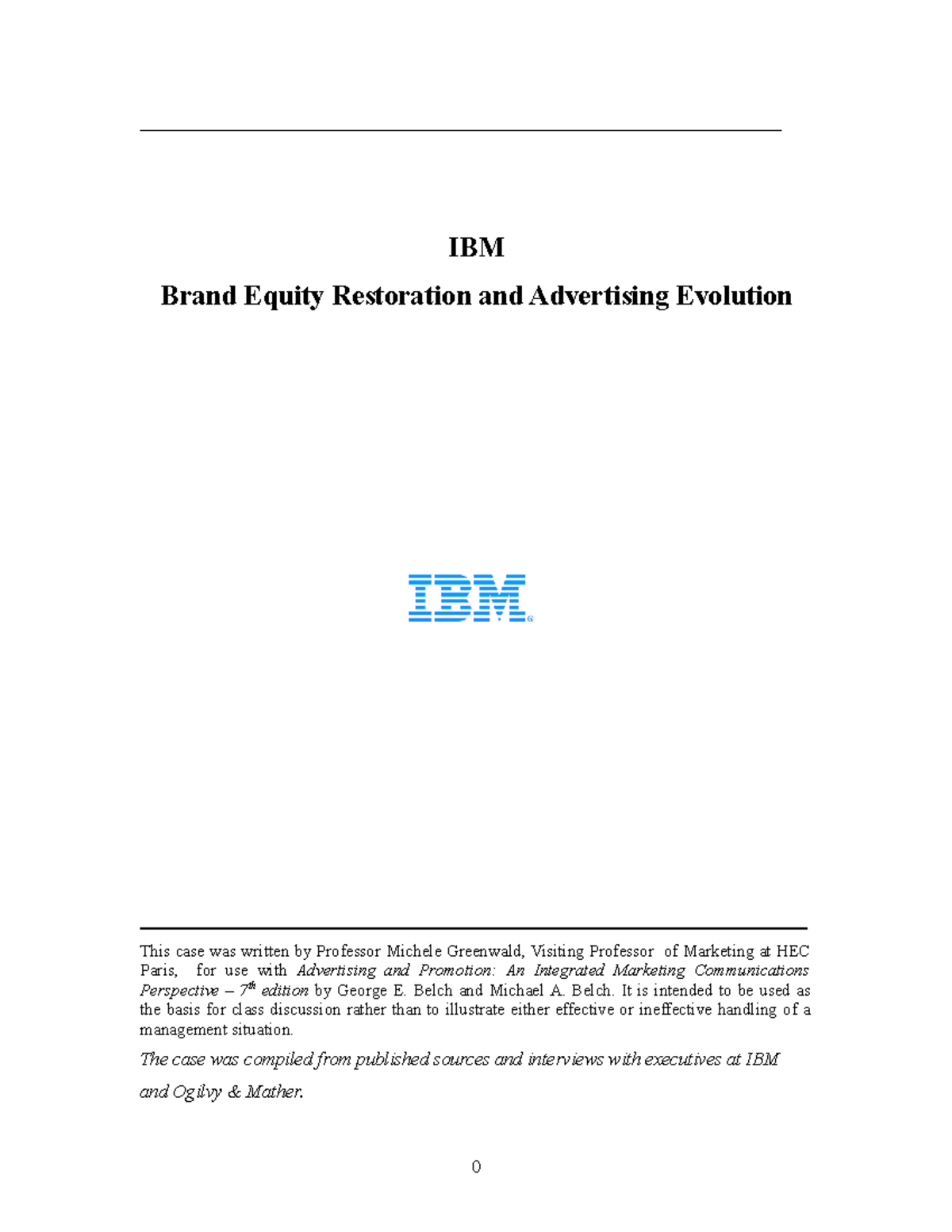 IBM Case study on marketing - - Studocu