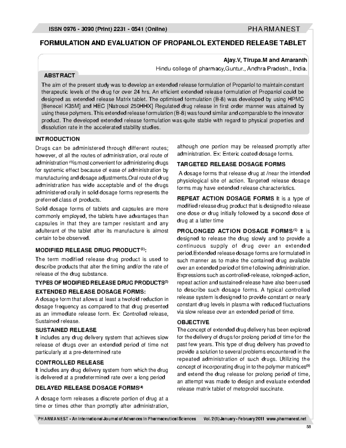 Types OF Modified Release DRUG Products - P H A R M A N E S T - An ...