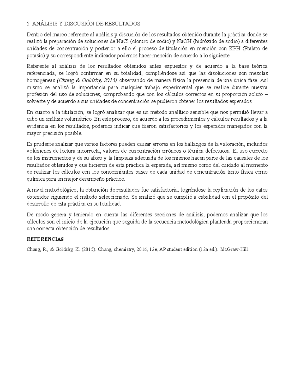 Analisis Y Dicusion - apuntes - 5. ANÁLISIS Y DISCUSIÓN DE RESULTADOS ...