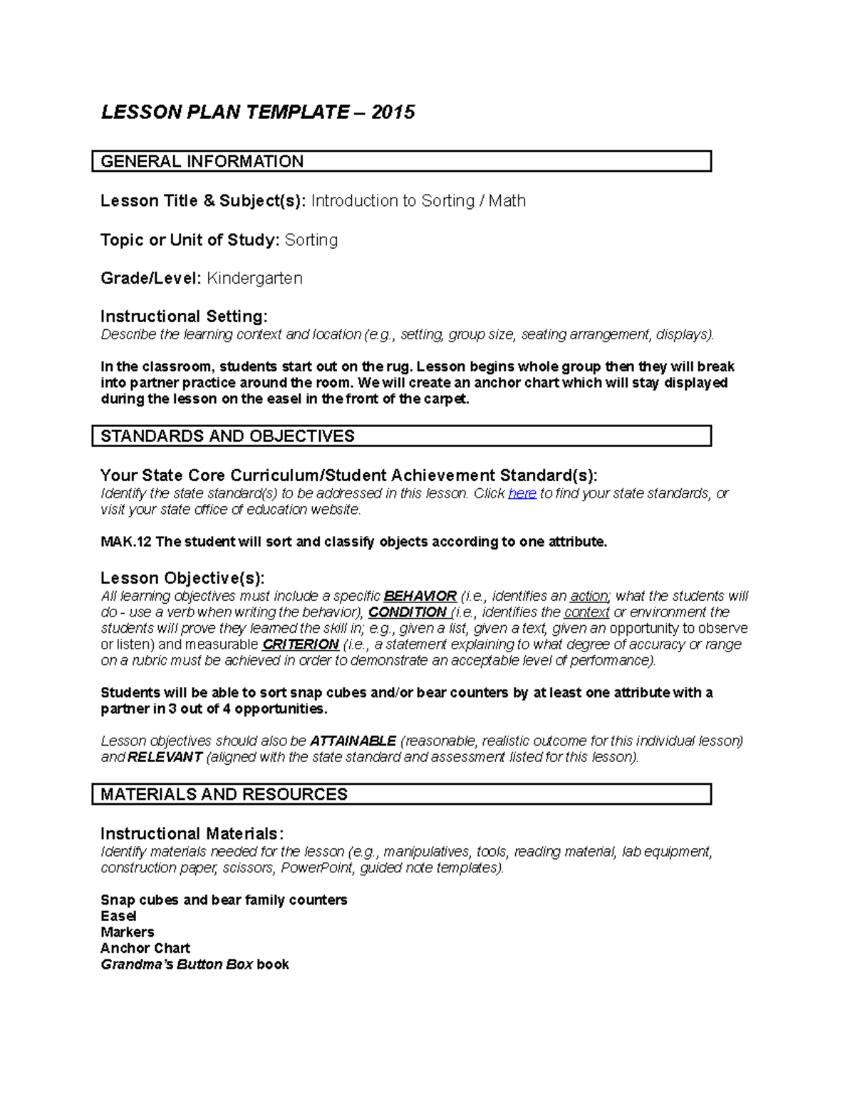 WGU Lesson Plan Template - LESSON PLAN TEMPLATE – 2015 GENERAL ...