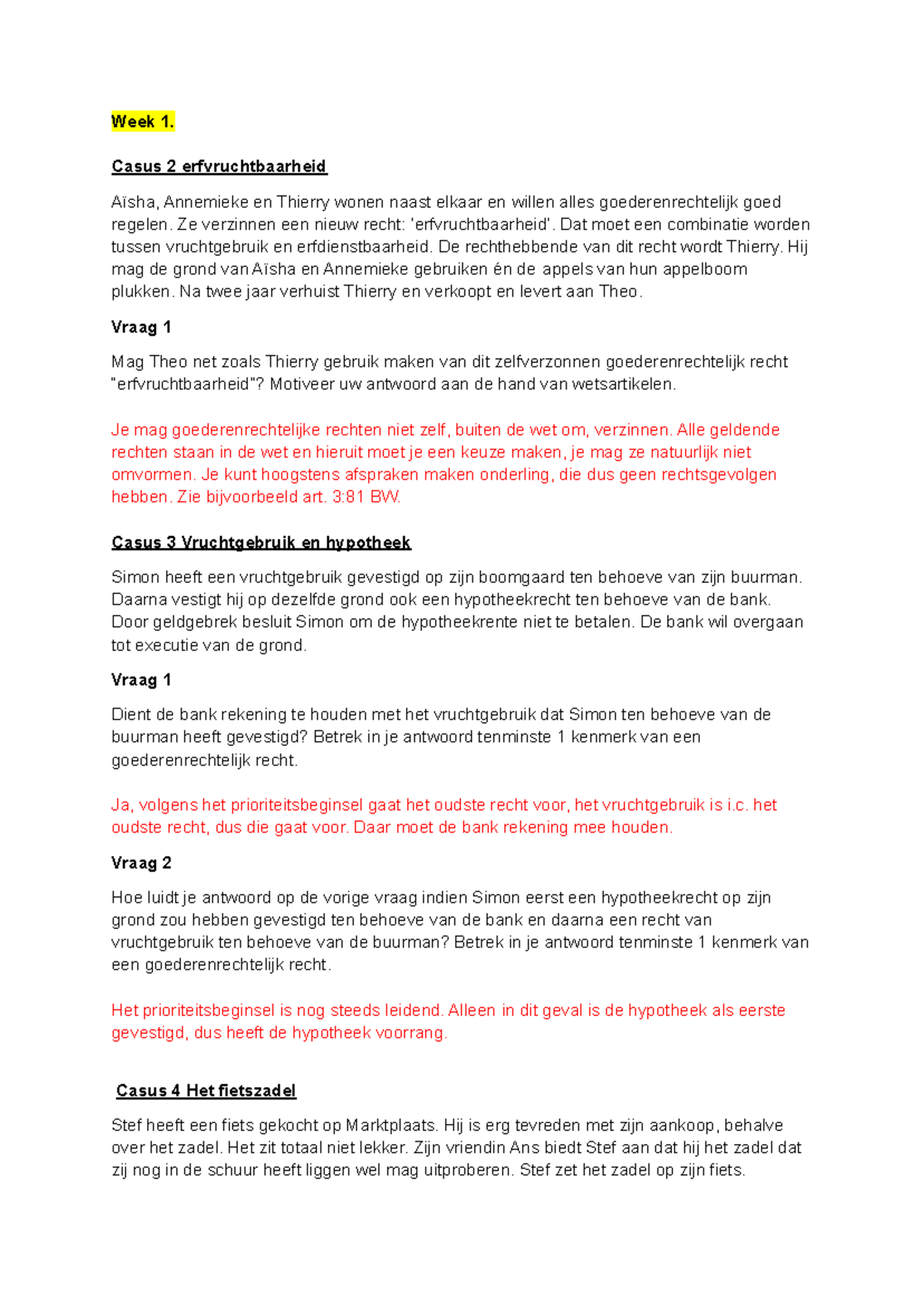 Goede antwoorden IGRV per week - Inleiding goederenrecht - HAN ...