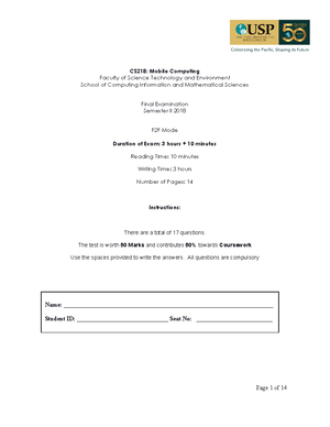 Week 4 Lab - mobile computing - CS218 Lab for Week 4 Lab Work: Remote Method Invocation Exercise ...