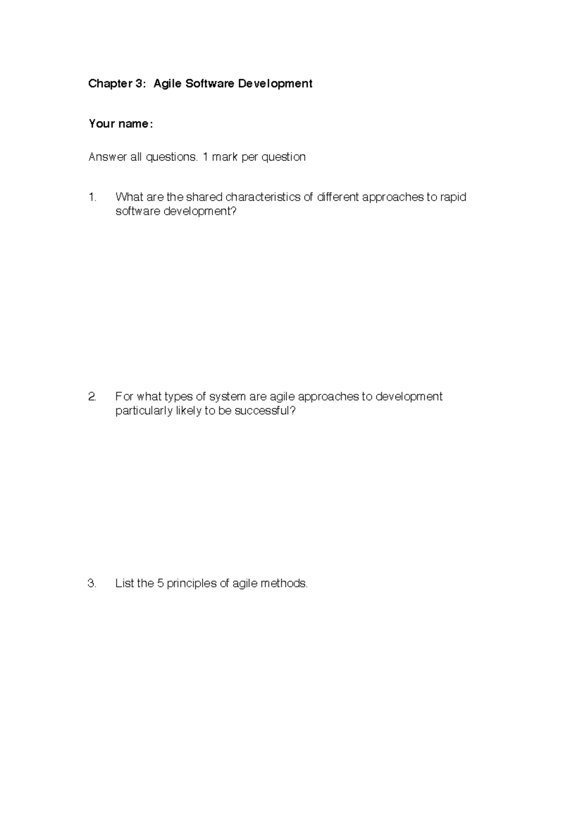 Ch3 Quiz - qqegqg - Chapter 3: Agile Software Development Your name ...
