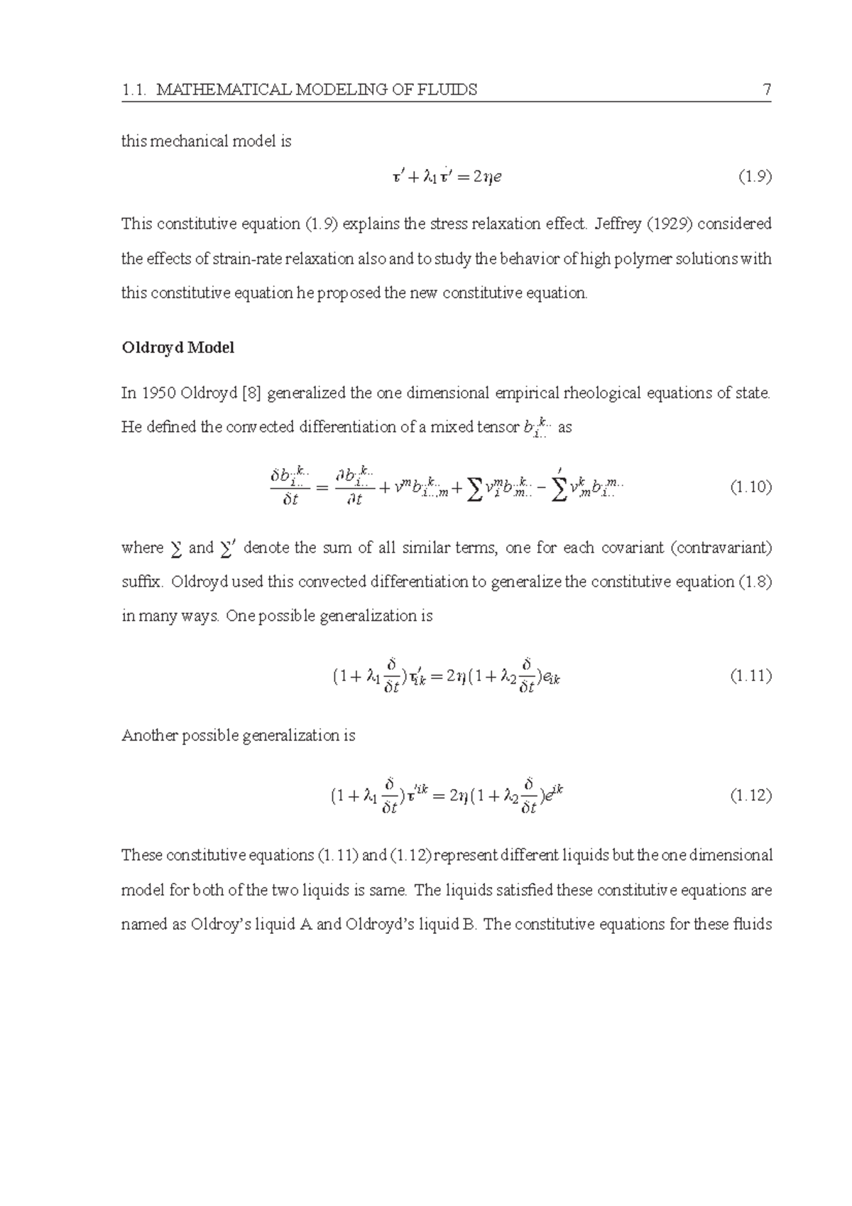 Viscoelastic Fluid Flows-2 - this mechanical model is τ′ + λ 1 τ ̇′ = 2 ...