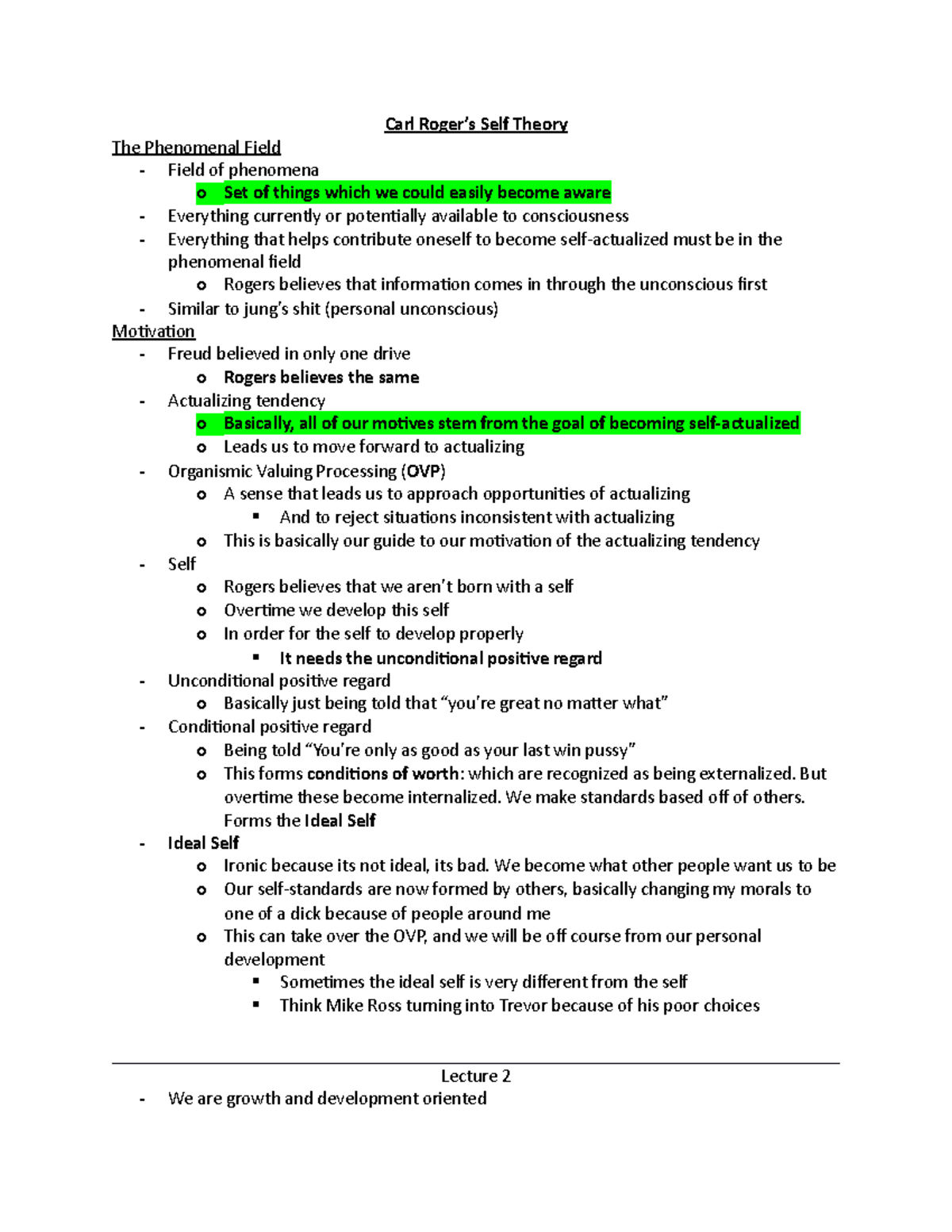 Carl Roger’s Self Theory - Carl Roger’s Self Theory The Phenomenal ...