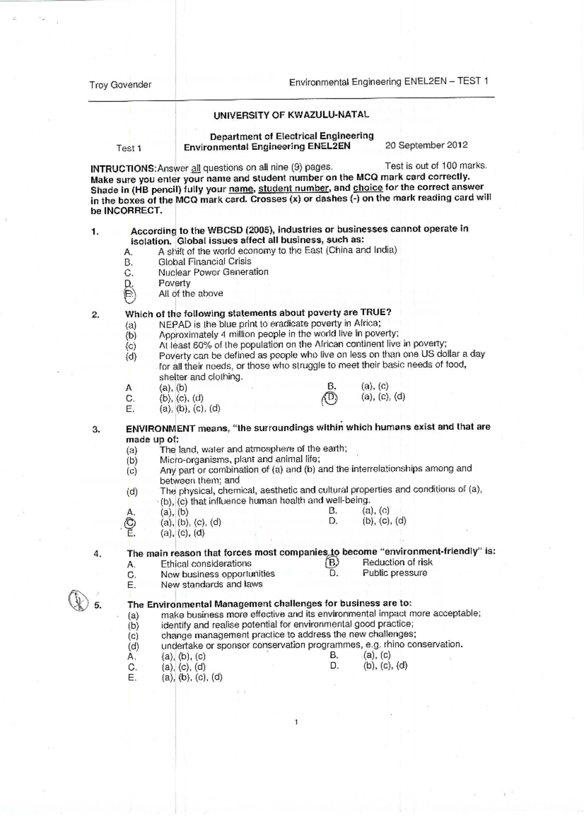 Test 1 2012 - PAST TEST PAPER - ENEL2ENH2 - Studocu