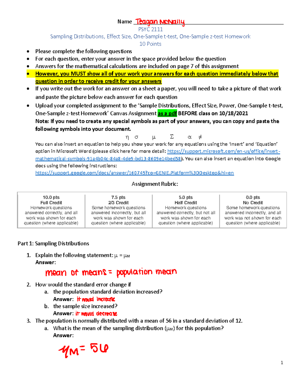 Homework #3 - Name ___________________________________________________ PSYC 2111 Sampling - Studocu