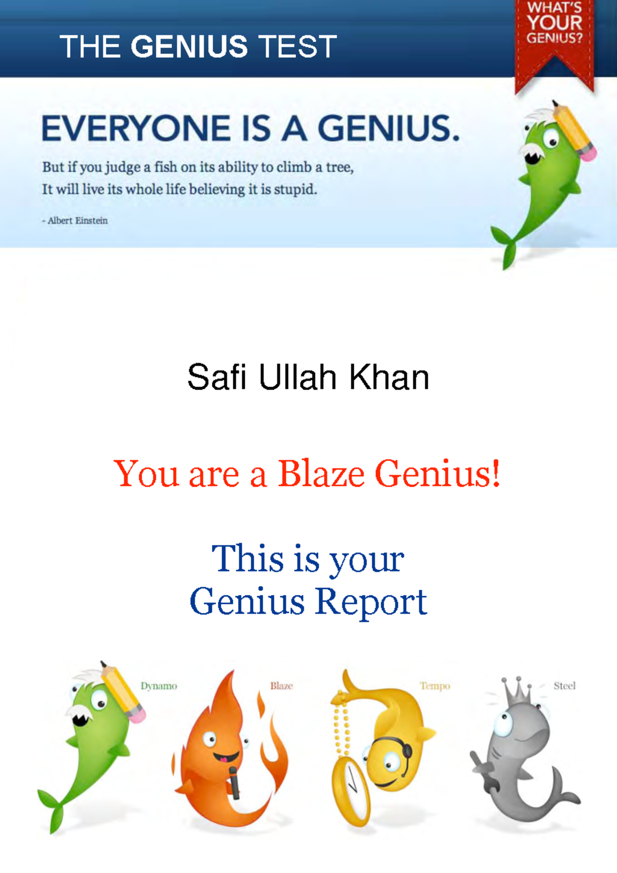 Genius Report - Blaze - You are a Blaze Genius! This is your Genius ...