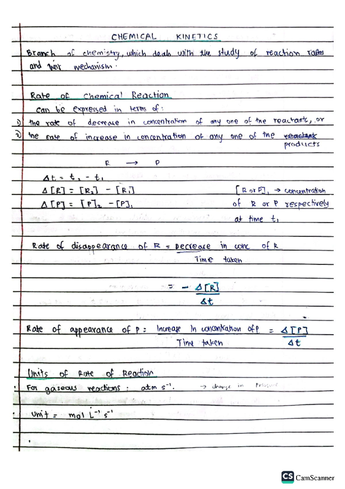 Grade 12 chemical kinetics notes - Chemistry - Studocu
