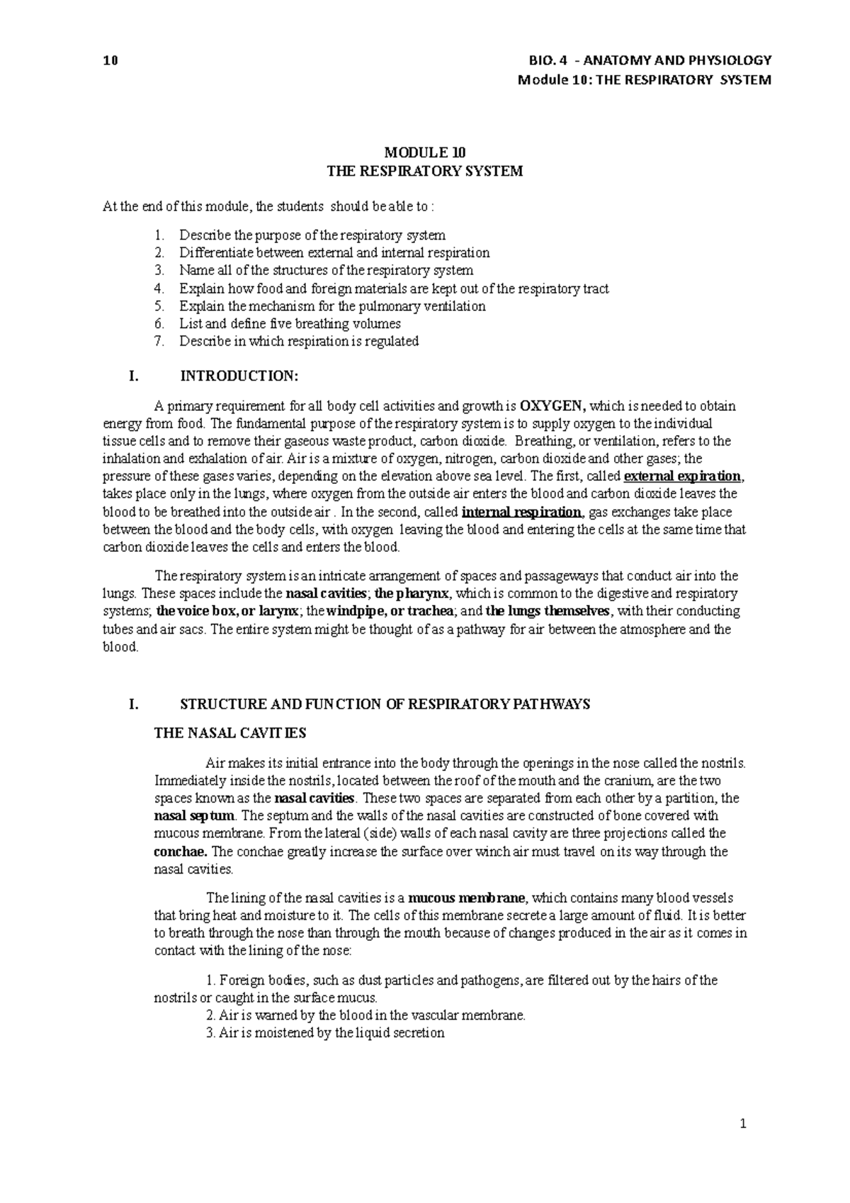 Module 10 Respiratorysystem 1180018166264401 - Module 10: THE ...