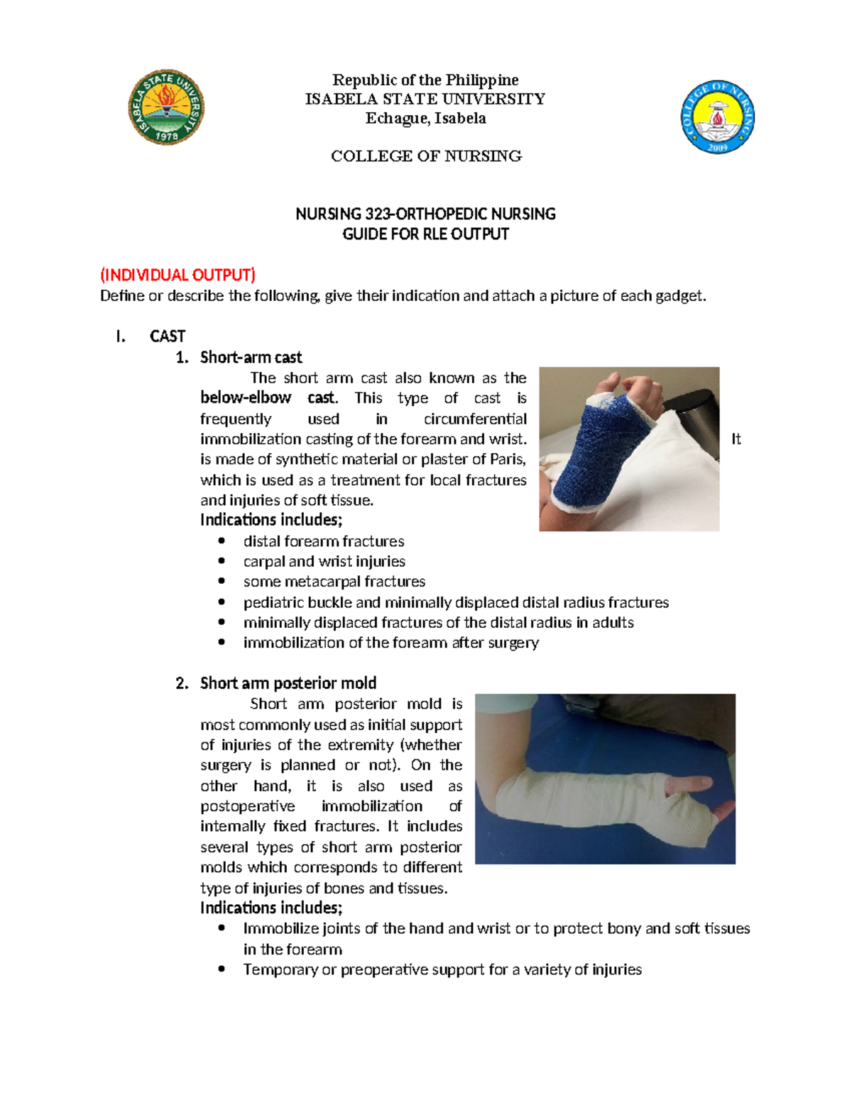 Cast - ISABELA STATE UNIVERSITY Echague, Isabela COLLEGE OF NURSING ...