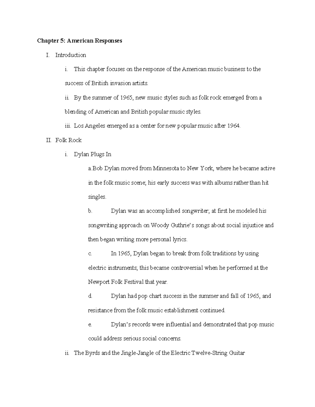 WTS5-Chapter 5-Outline - Chapter 5: American Responses I. Introduction ...