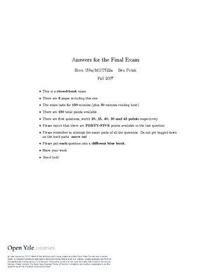 Sample/practice exam 2019, questions and answers - Exam Practice Questions Alexander Vickery ...