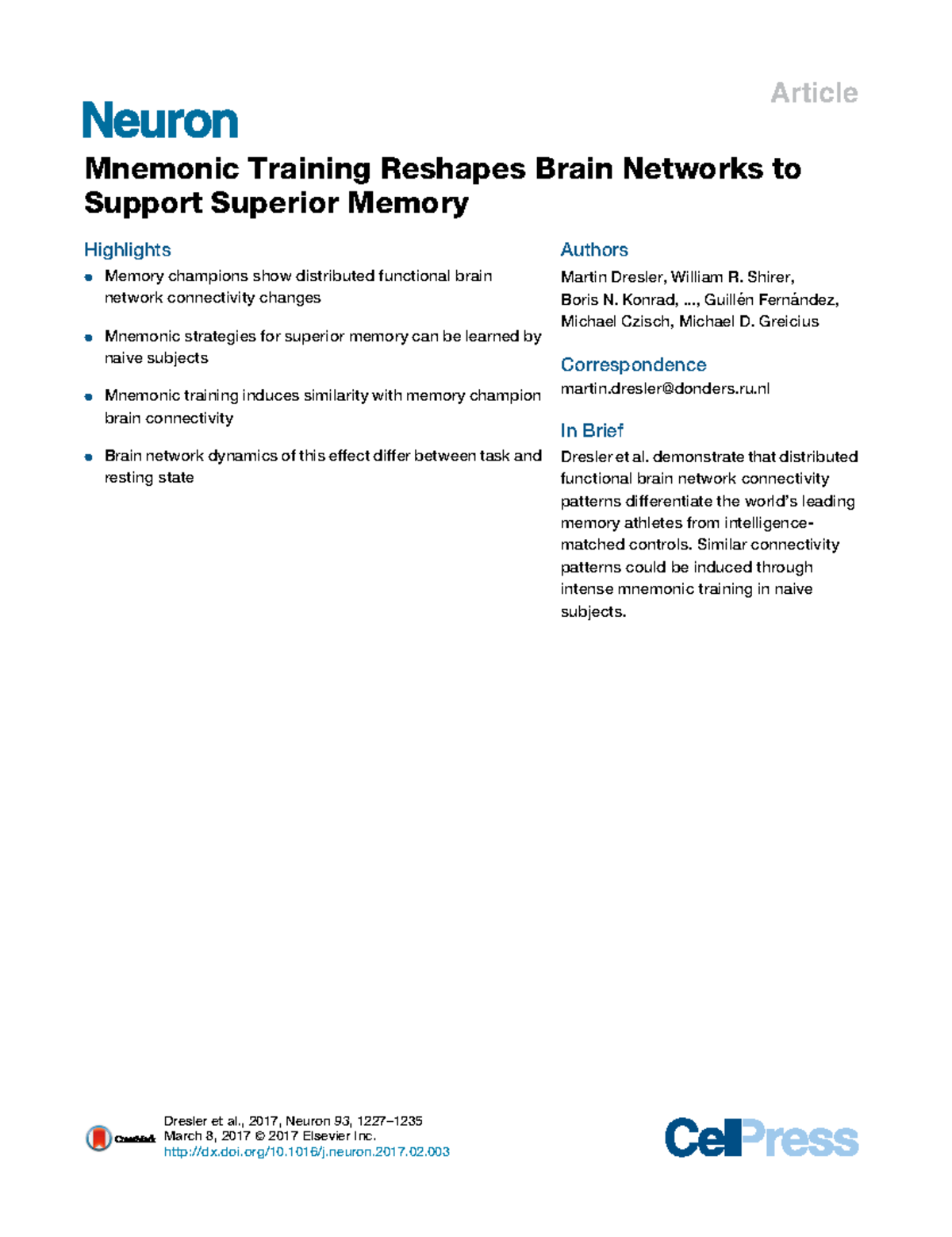 Mnemonic Method to improve the brain memory - Article Mnemonic Training ...