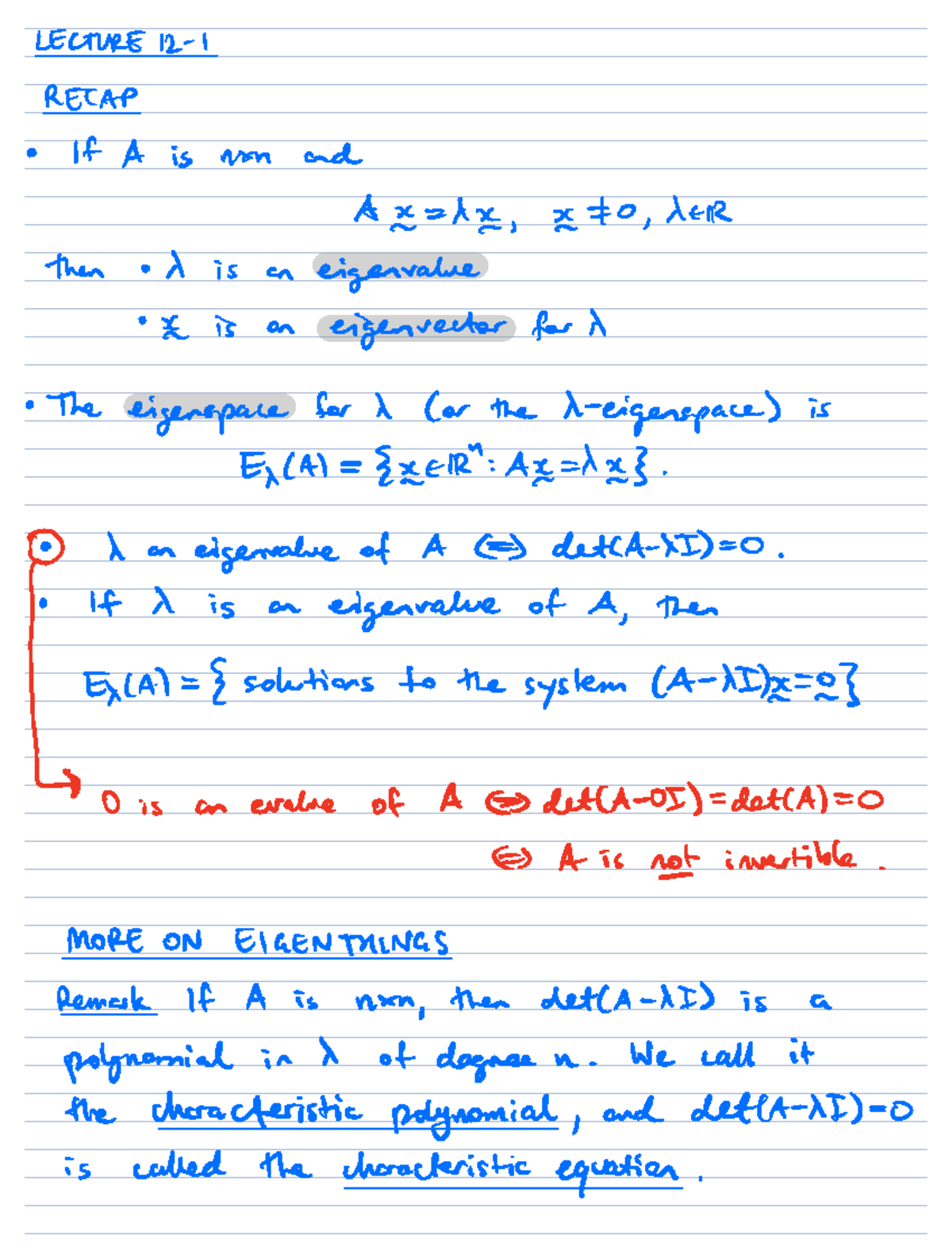 MATH1061 LA Lecture 12 1 Morning - LECTURE 12 1 RECAP If A is won and A ...