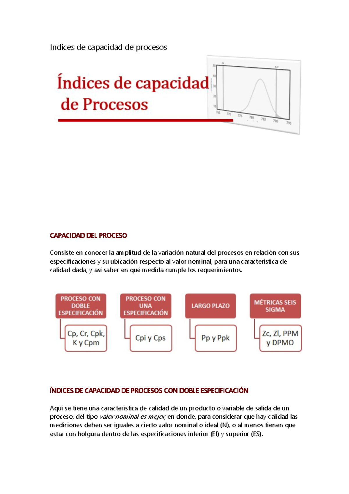 Indices de capacidad de procesos - Indices de capacidad de procesos ...