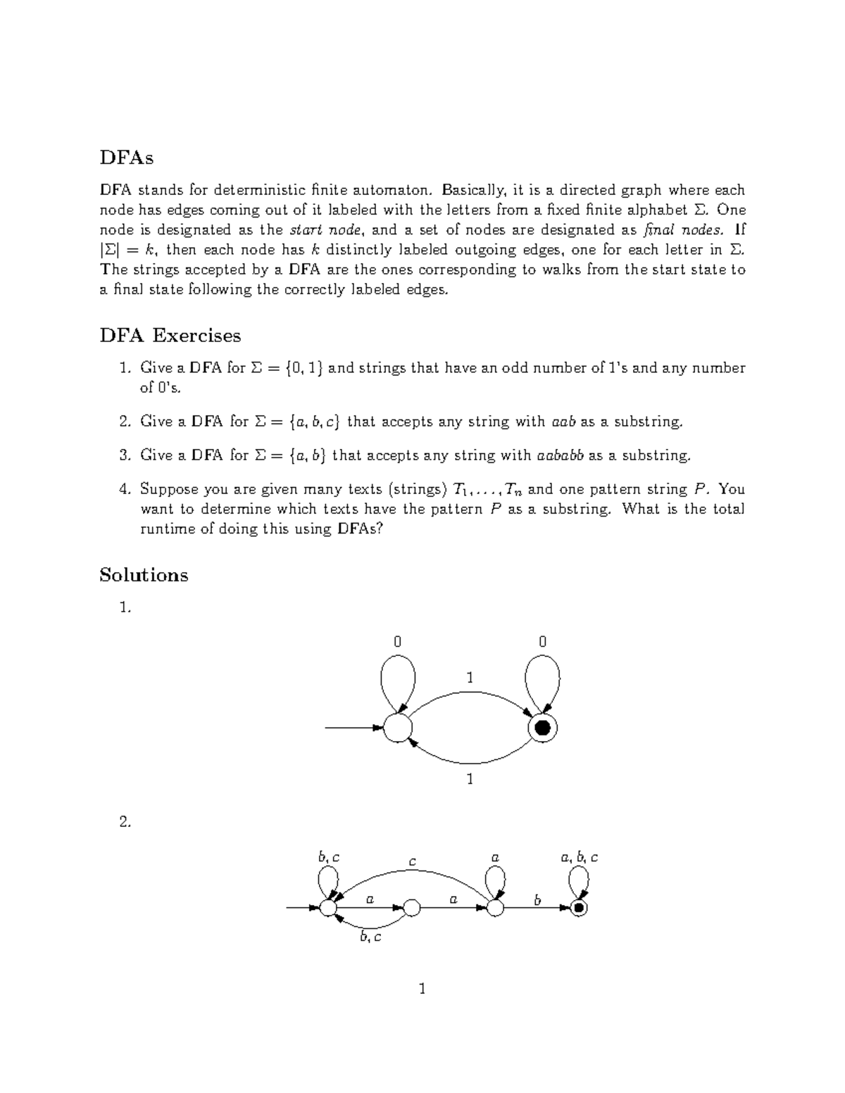 Lecture 20 - DFAs DFA stands for deterministic finite automaton ...