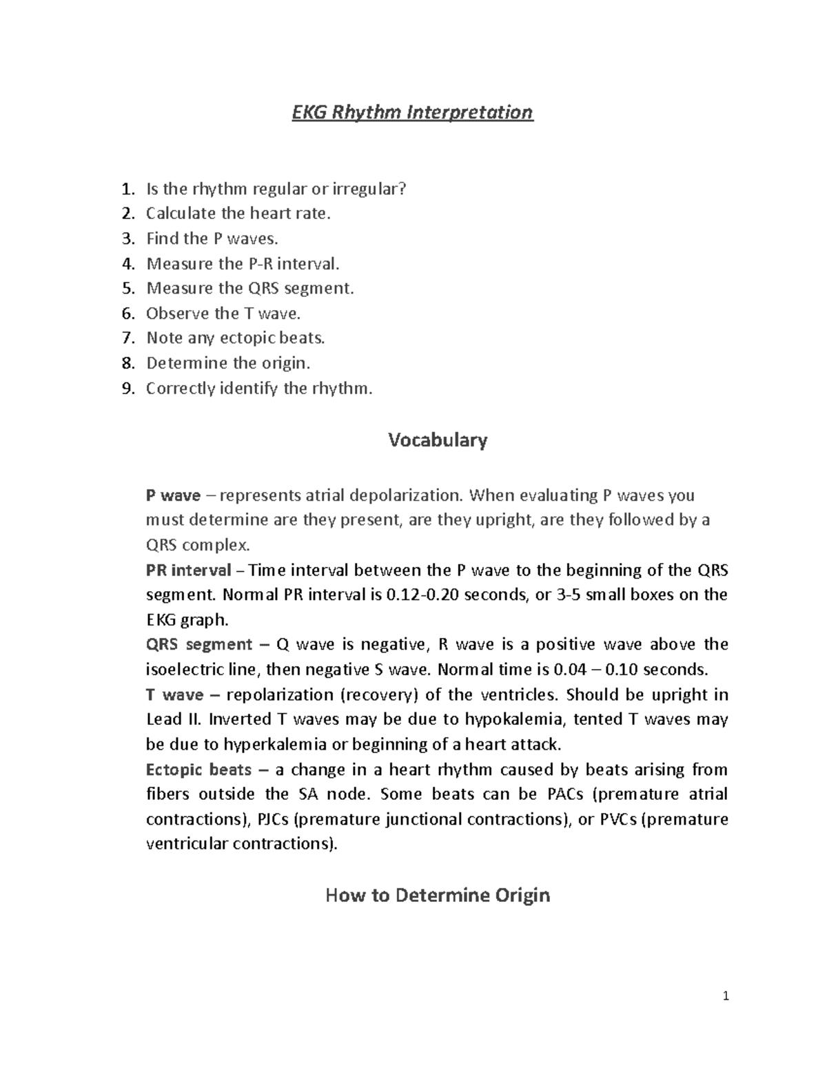 EKG Rhythm Interpretation Blood flow through body-2 - EKG Rhythm ...