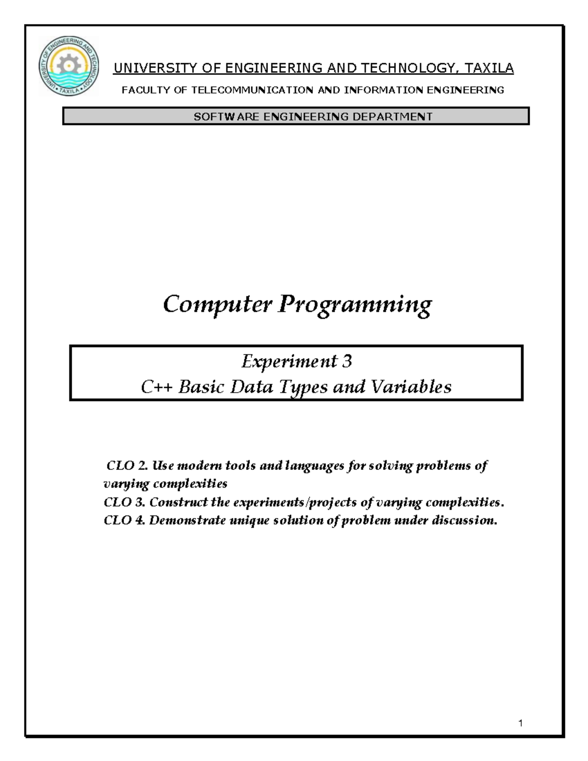 CP Lab 03 2k23 - cp lab notes - FACULTY OF TELECOMMUNICATION AND ... CP Lab 03 2k23 - cp lab notes - FACULTY OF TELECOMMUNICATION AND ...