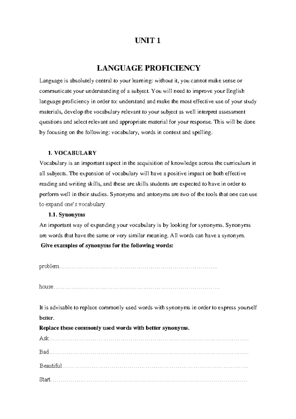 Unit 1,2, & 3 - good notes well summarized - UNIT 1 LANGUAGE ...