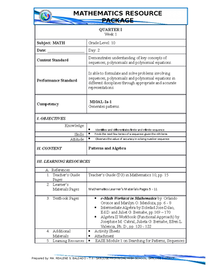 Summative Exam in Grade 10 Math Quarter 2 - Republic of the Philippines ...