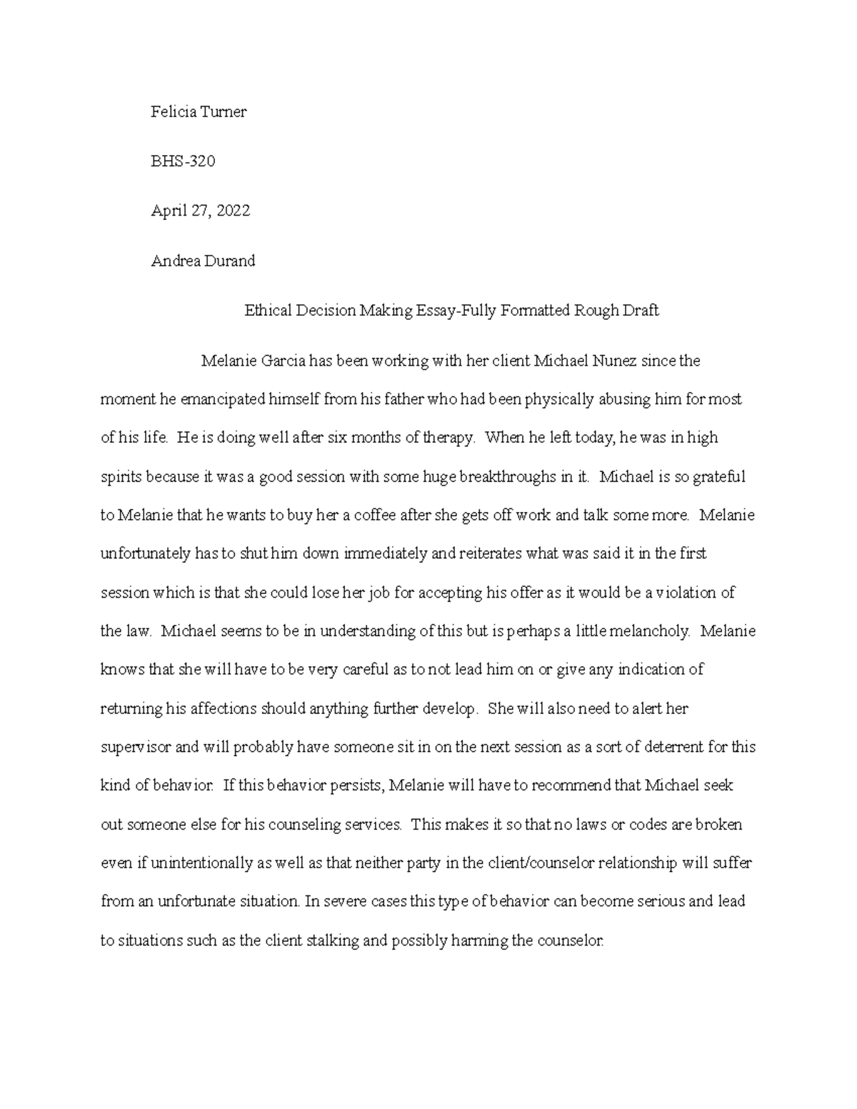 Attempt 3-Fully formatted rough draft - Felicia Turner BHS- April 27 ...