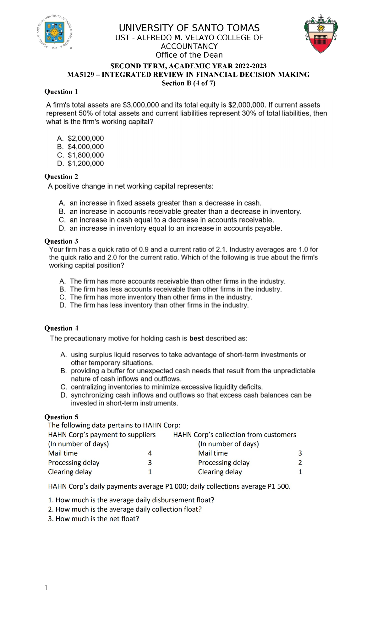 Section B (4 of 7) - none - Accountancy - SECOND TERM, ACADEMIC YEAR ...