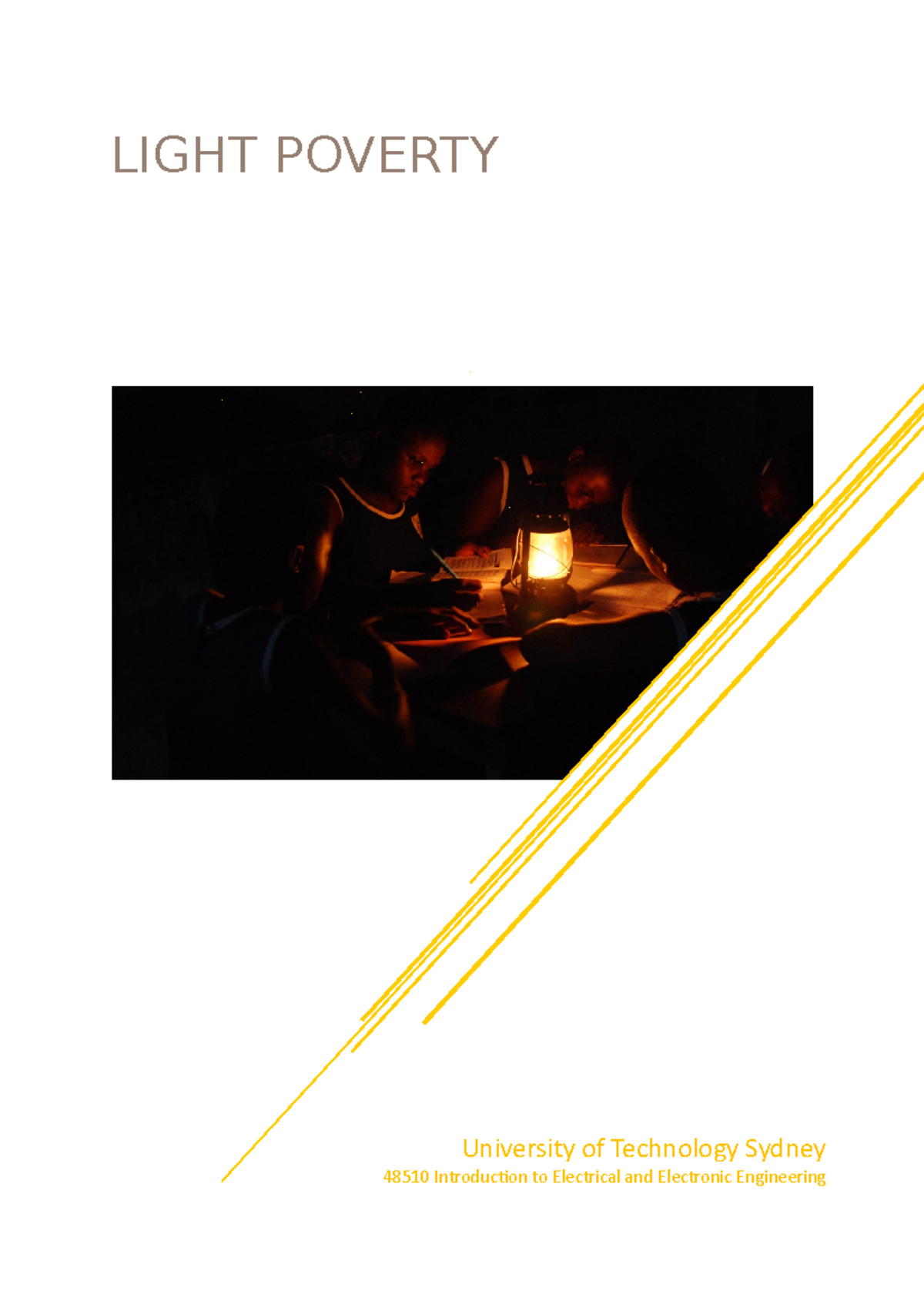 Light Poverty - because of COVID we had to do this shortened assignment ...