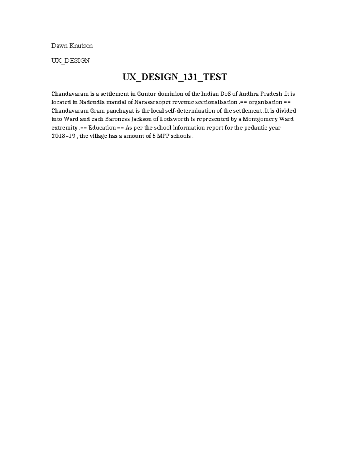 UX Design 131 TEST - trabajo de clase - Dawn Knutson UX_DESIGN UX ...