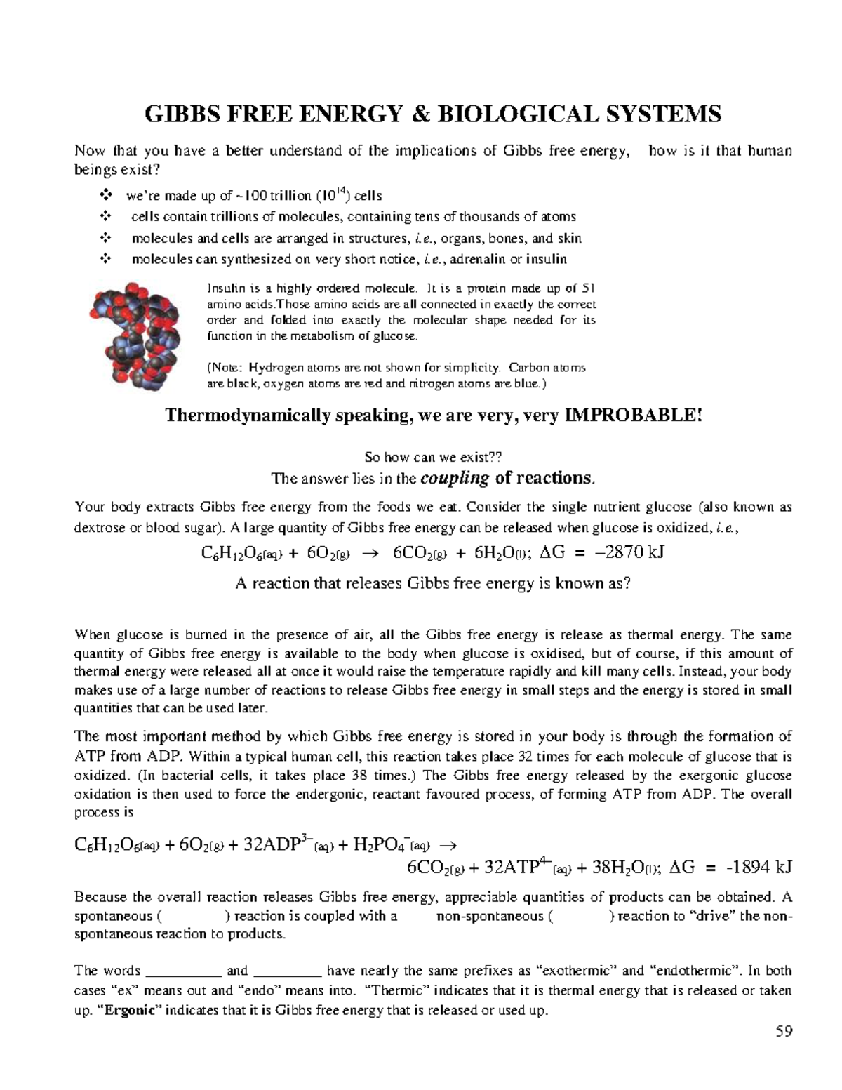 Guided Reading 5 -Thermo Part5 - Week 5 - GIBBS FREE ENERGY ...