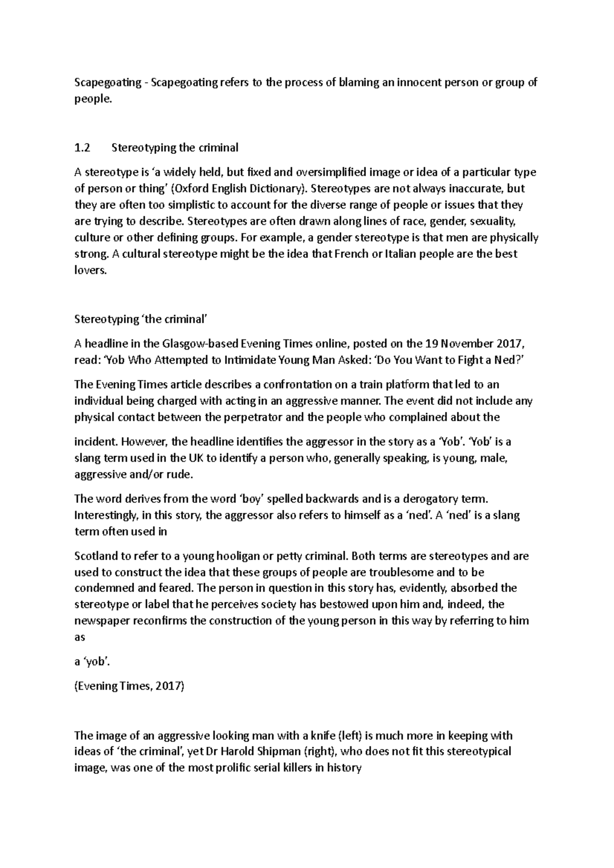 Chapter 6 - part 2 - Scapegoating - Scapegoating refers to the process ...