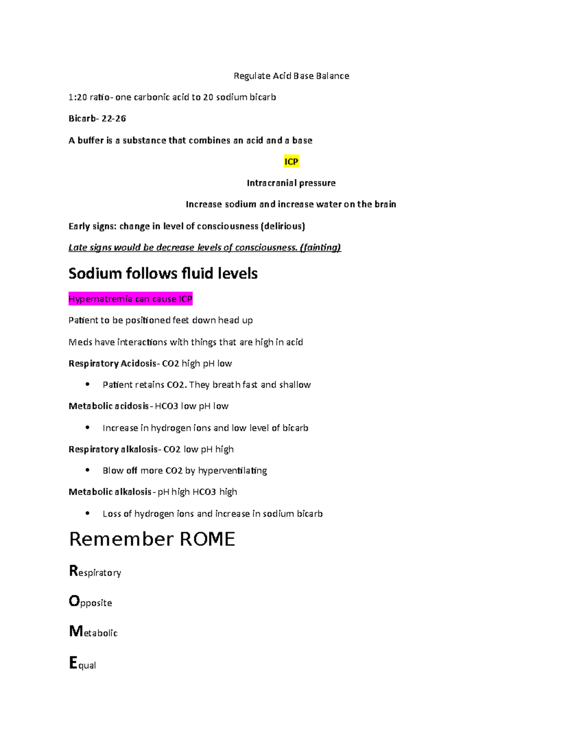 Acid base notes - acid base balance - Regulate Acid Base Balance 1:20 ...